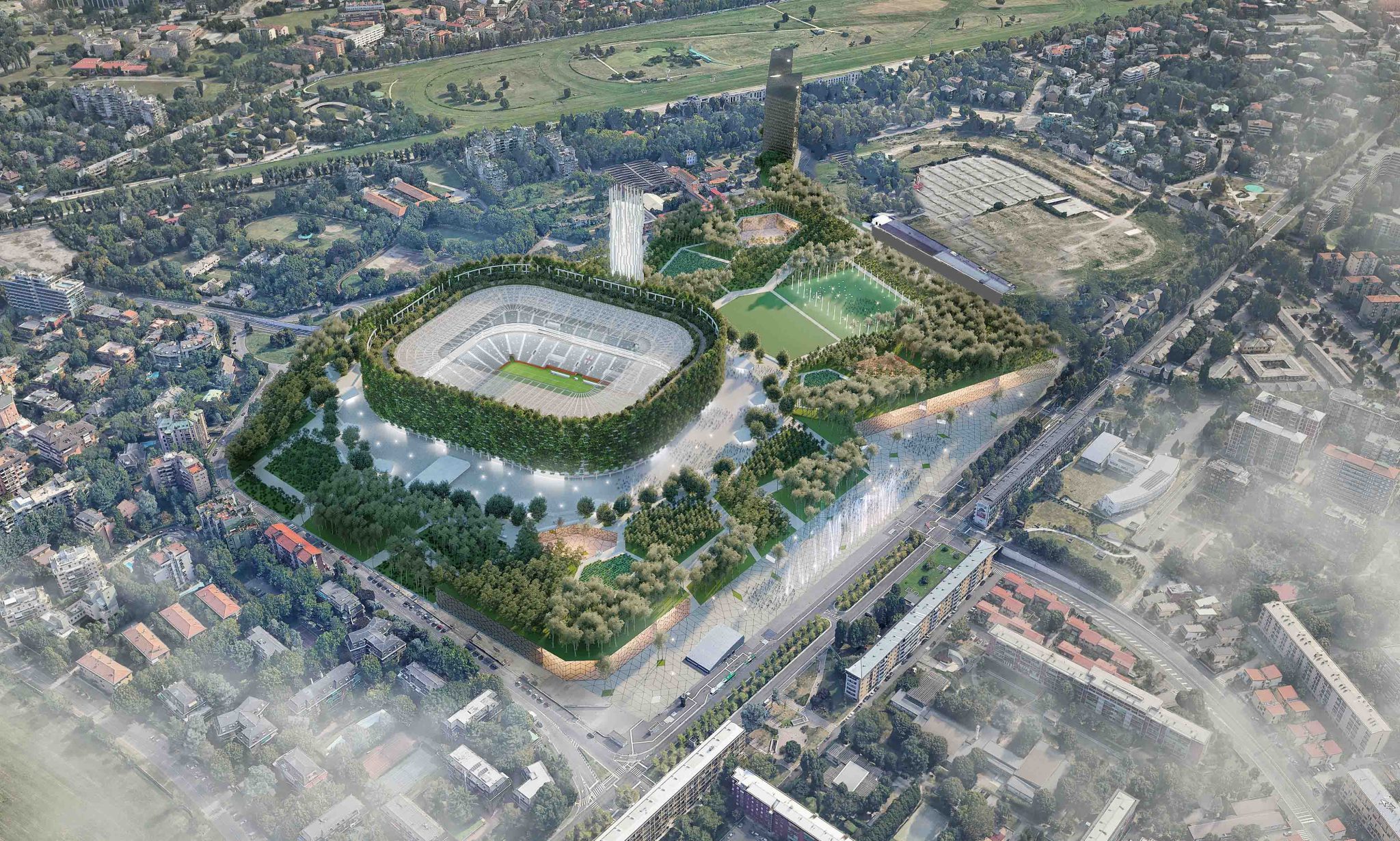 New Milan Stadium_SBA_BIRD VIEW | Stefano Boeri Architetti